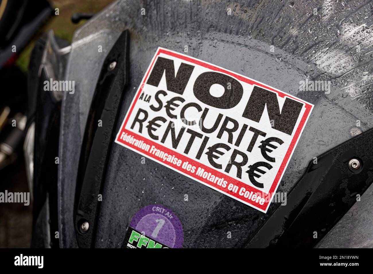 Paris, France. 4th Feb, 2023. Demonstration of bikers against technical ...