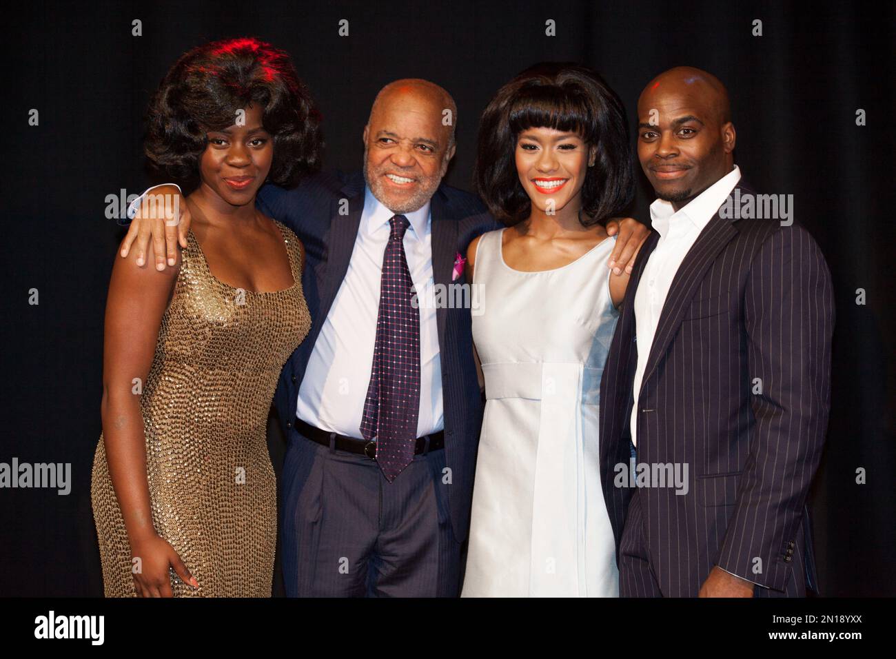 From left, Aisha Jawondo, Berry Gordy, Lucy St. Louis and Cedric Neal ...