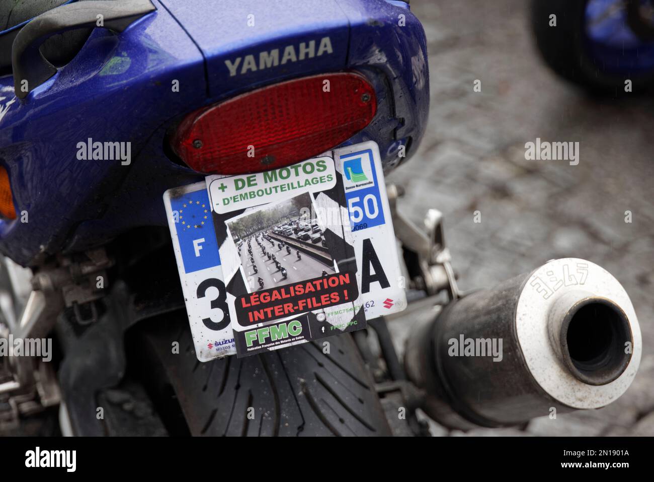 Paris, France. 4th Feb, 2023. Demonstration of bikers against technical ...