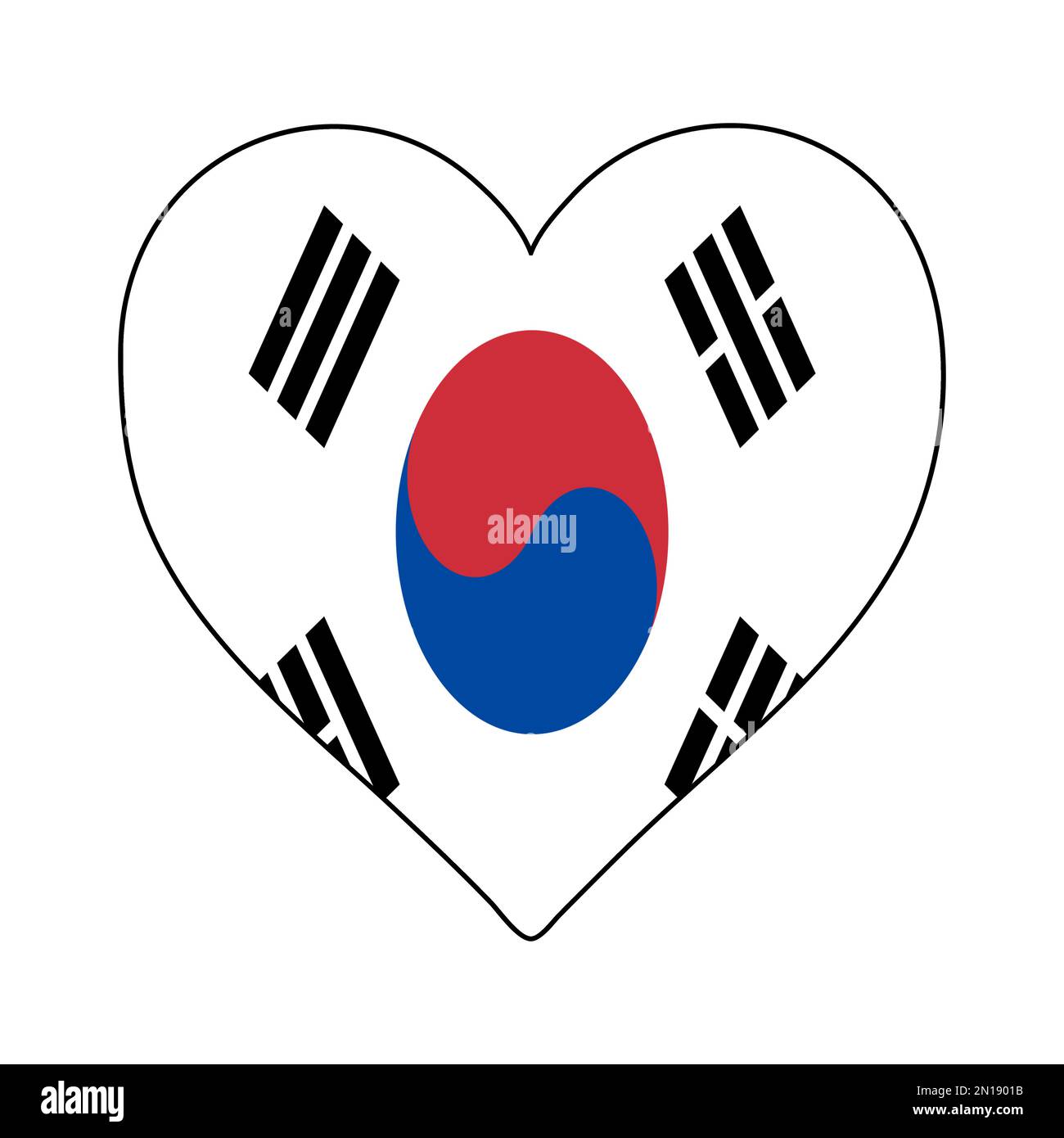 South Korea Heart Shape Flag. Love South Korea. Visit South Korea. Asia ...