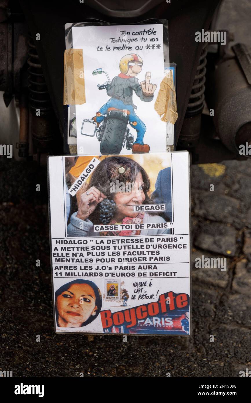 Paris, France. 4th Feb, 2023. Demonstration of bikers against technical ...