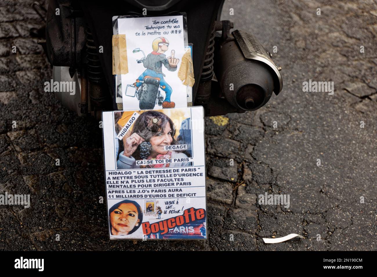 Paris, France. 4th Feb, 2023. Demonstration of bikers against technical ...