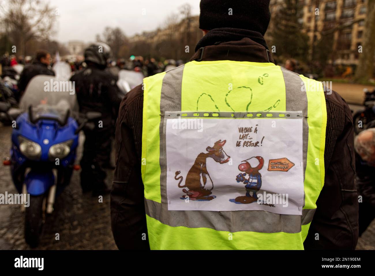 Paris, France. 4th Feb, 2023. Demonstration of bikers against technical ...