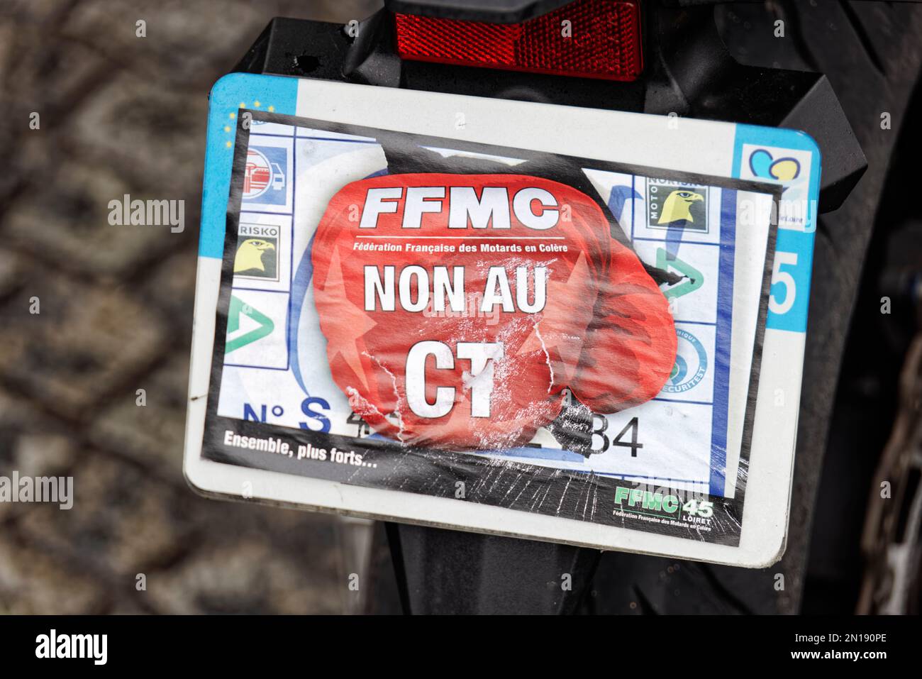 Paris, France. 4th Feb, 2023. Demonstration of bikers against technical ...