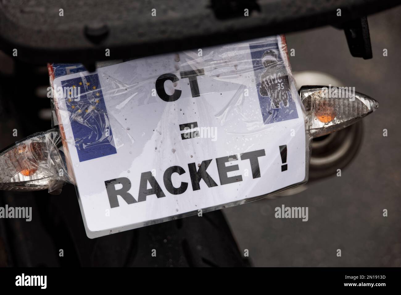 Paris, France. 4th Feb, 2023. Demonstration of bikers against technical ...