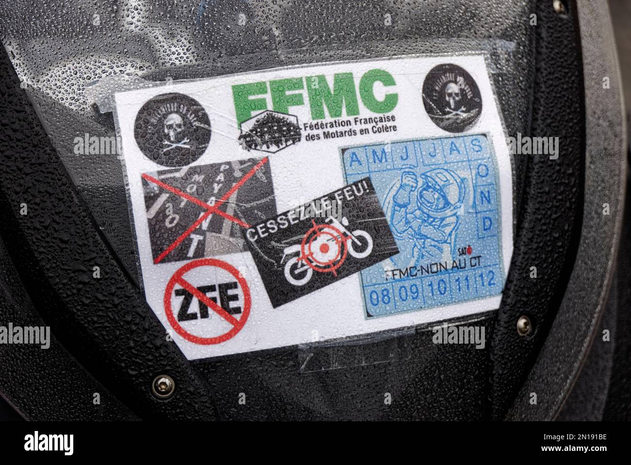 Paris, France. 4th Feb, 2023. Demonstration of bikers against technical ...