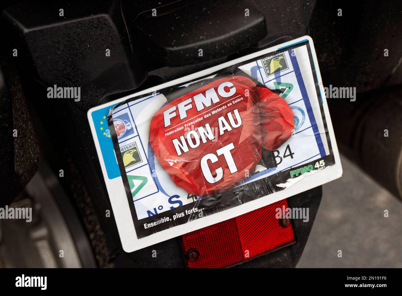 Paris, France. 4th Feb, 2023. Demonstration of bikers against technical ...