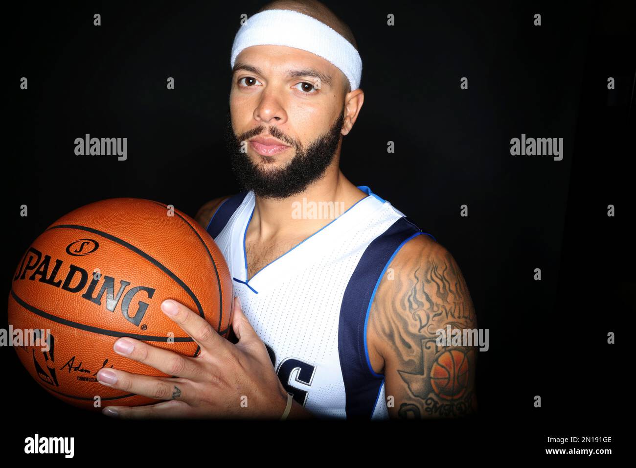 Dallas Mavericks guard Deron Williams poses for a photo during NBA ...