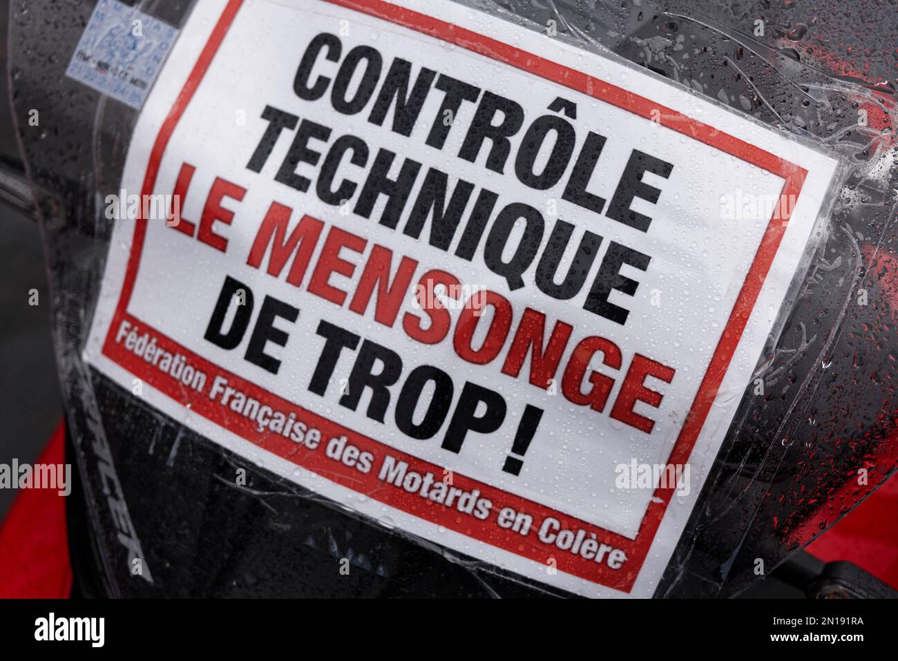 Paris, France. 4th Feb, 2023. Demonstration of bikers against technical ...