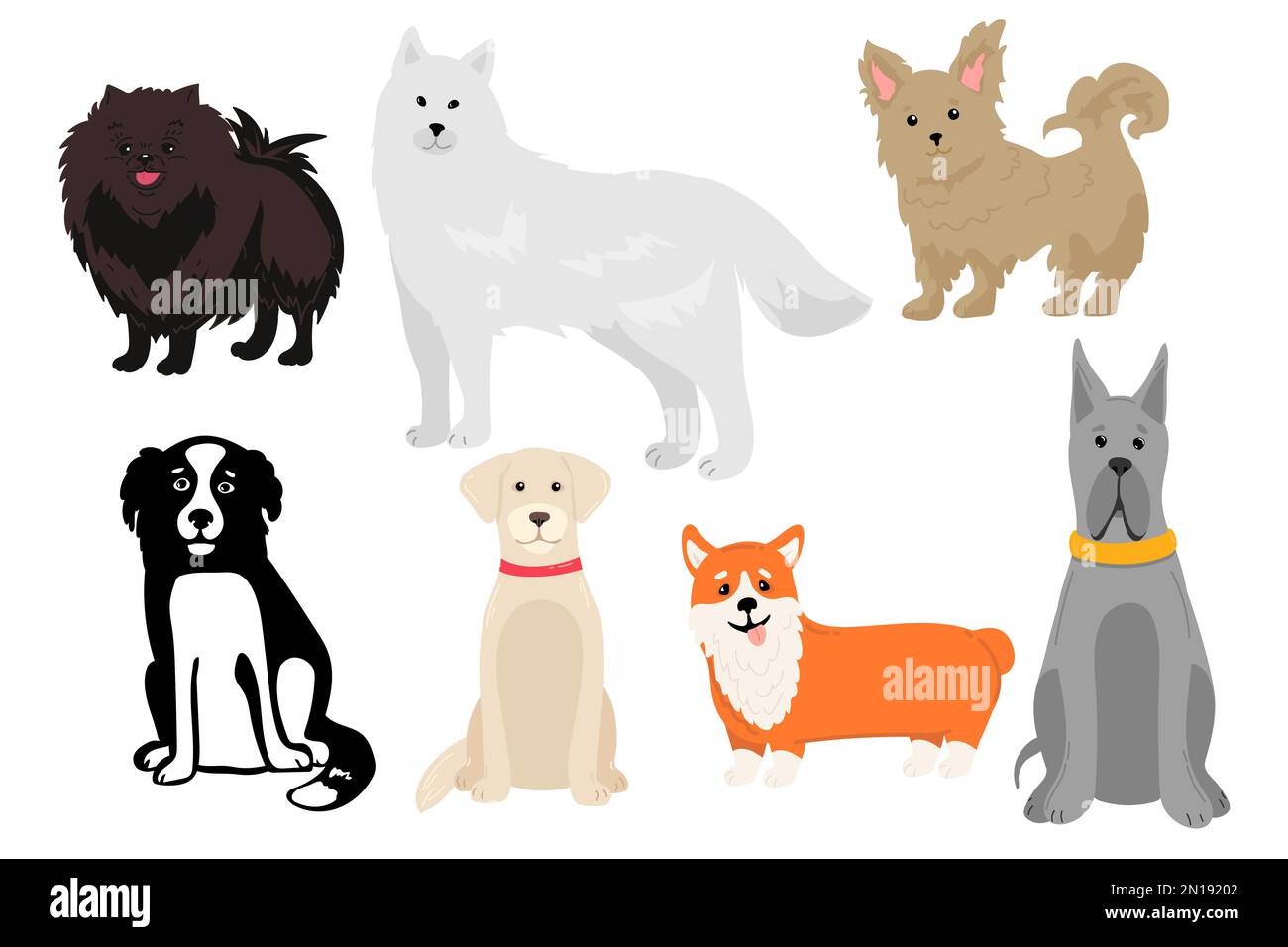 Dogs collection. Vector illustration of funny cartoon different breeds ... Dogs collection. Vector illustration of funny cartoon different breeds ...