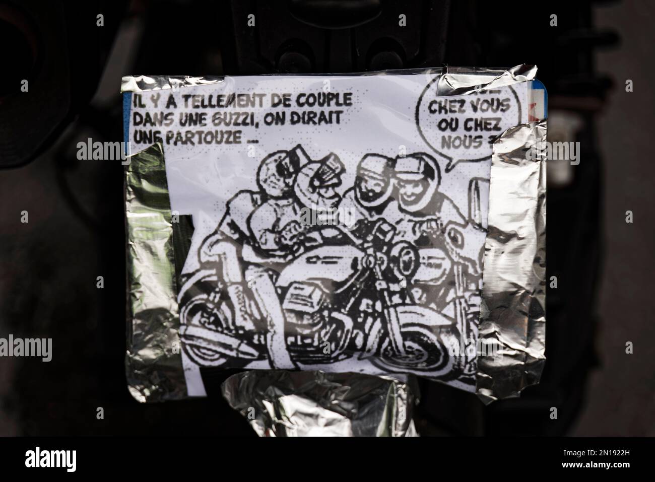 Paris, France. 4th Feb, 2023. Demonstration of bikers against technical ...