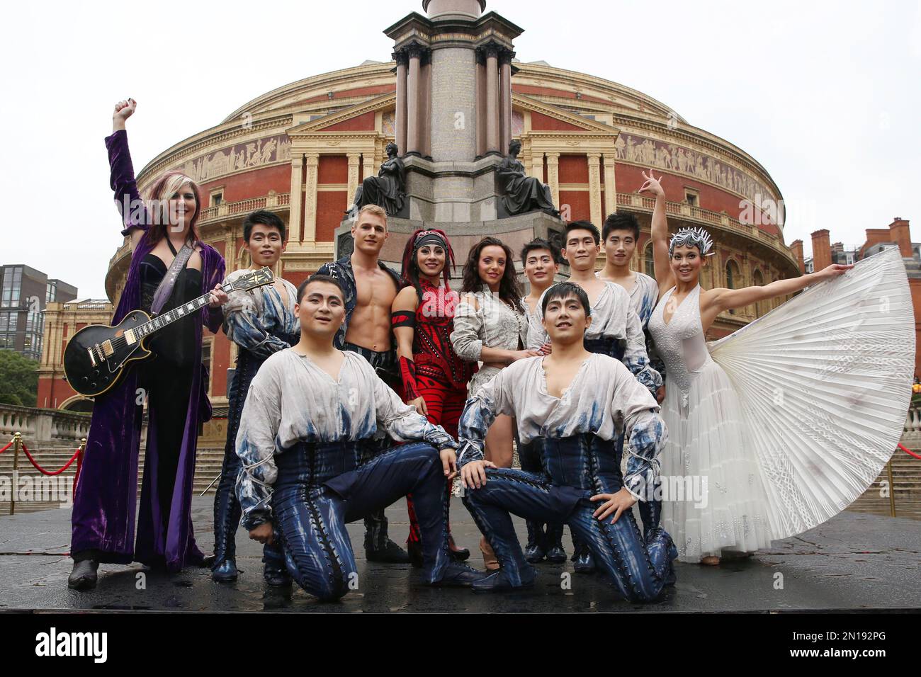 Cirque du Soleil performers pose for photographs during a photo call in ...