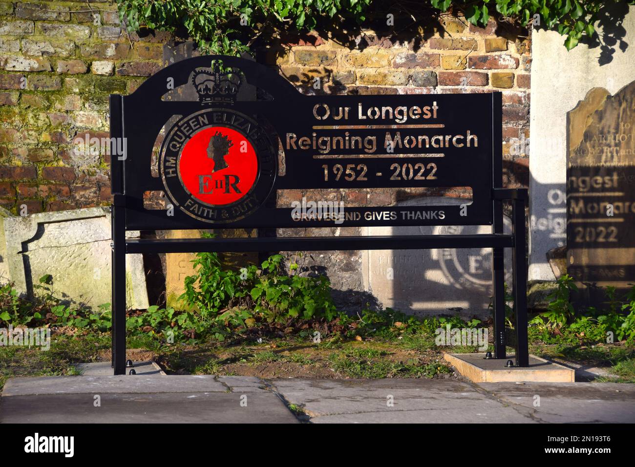 The winter sunshine projecting shadows from a newly placed ...