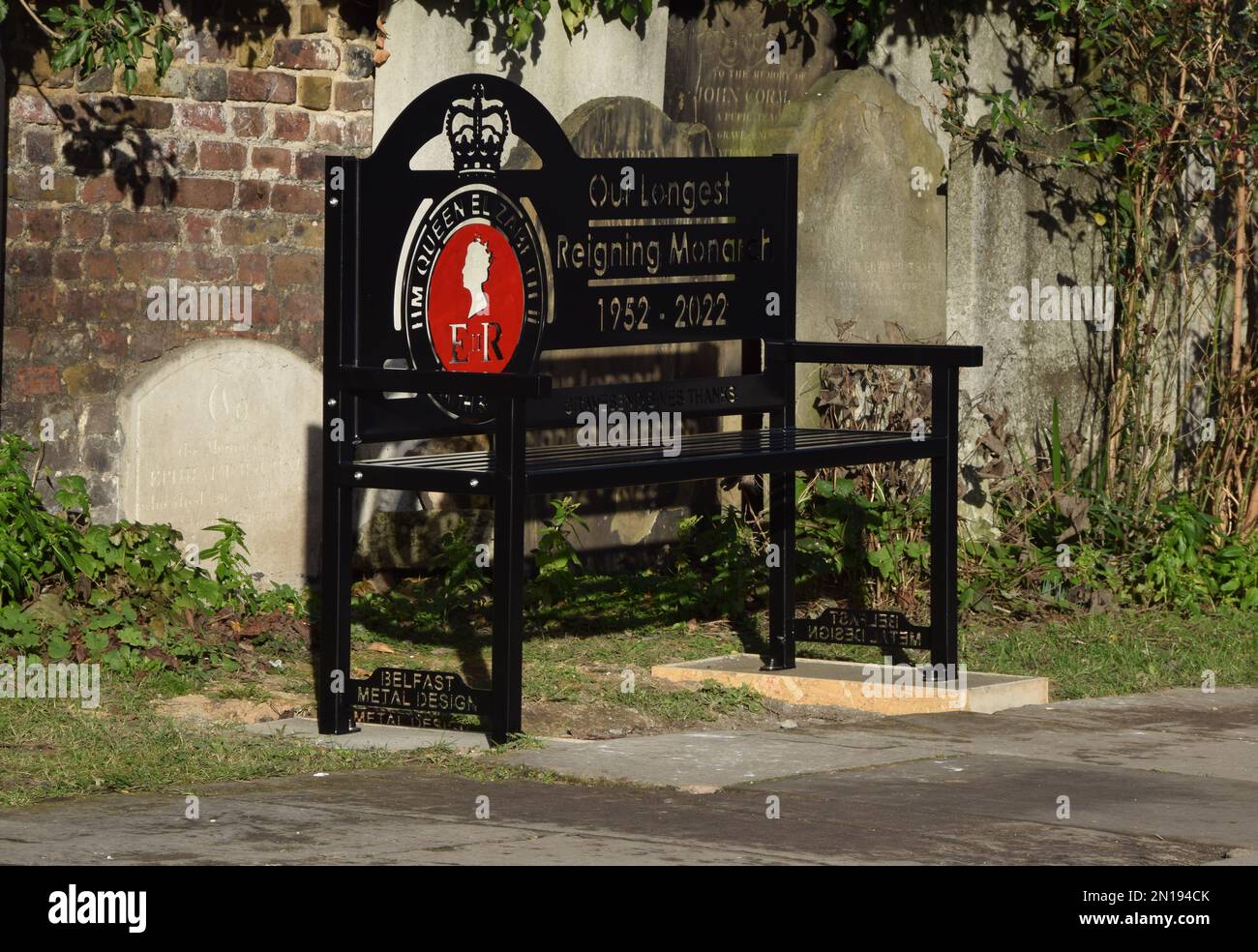 The winter sunshine projecting shadows from a newly placed ...