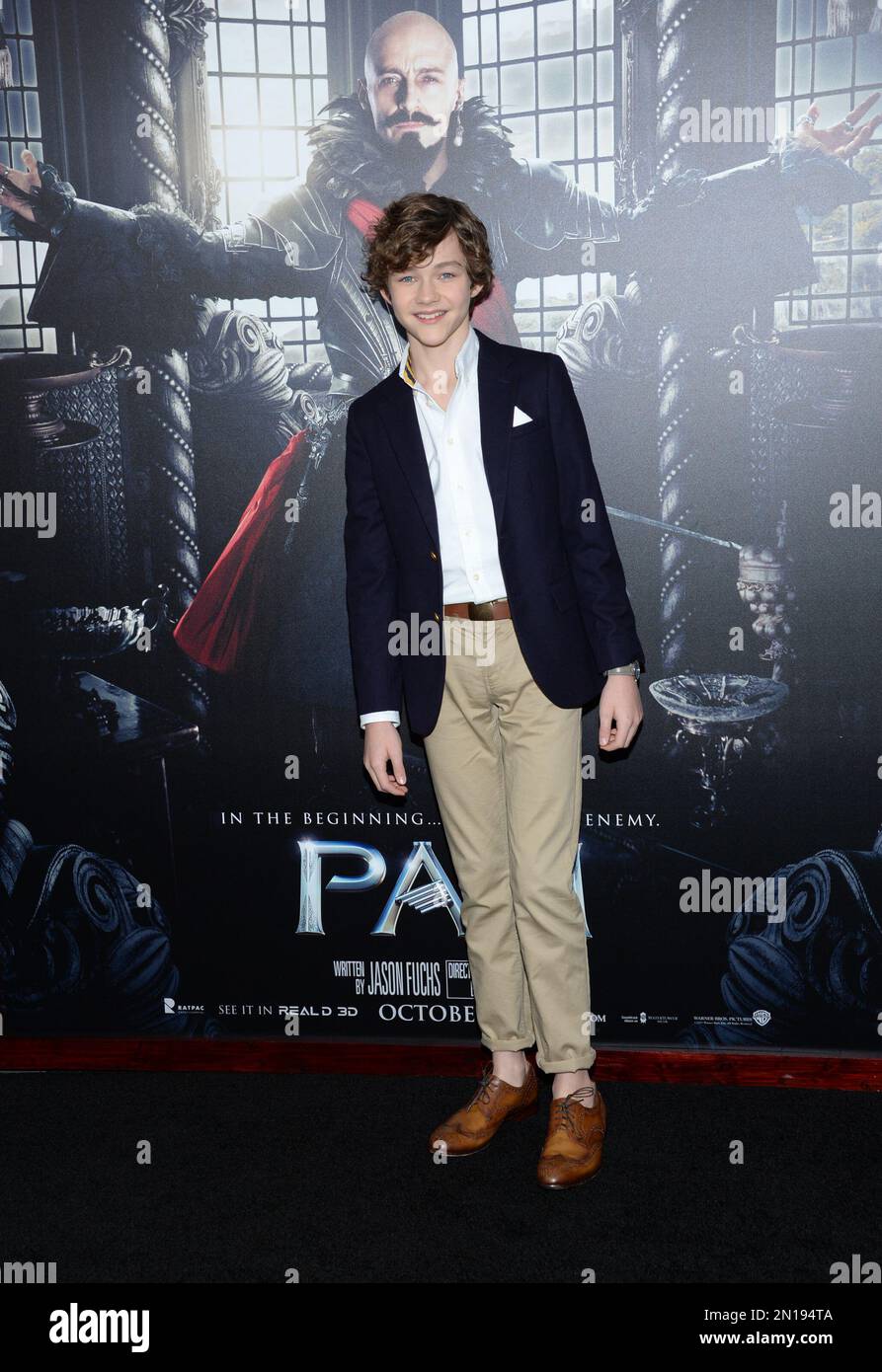 Levi Miller attends the premiere of "Pan" at the Ziegfeld Theatre on ...