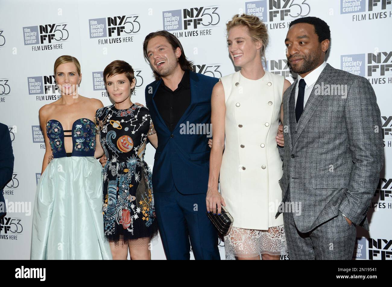 Actors Kristen Wiig, left, Kate Mara, Sebastian Stan, Mackenzie Davis ...