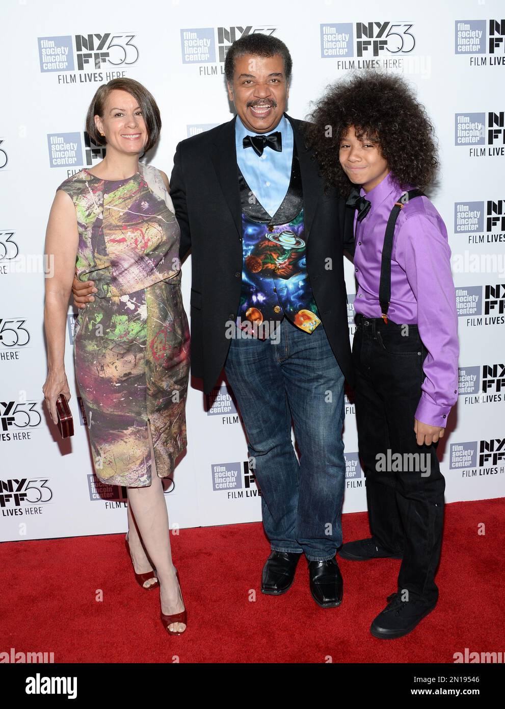 Astrophysicist Neil deGrasse Tyson with his wife Alice Young and son ...