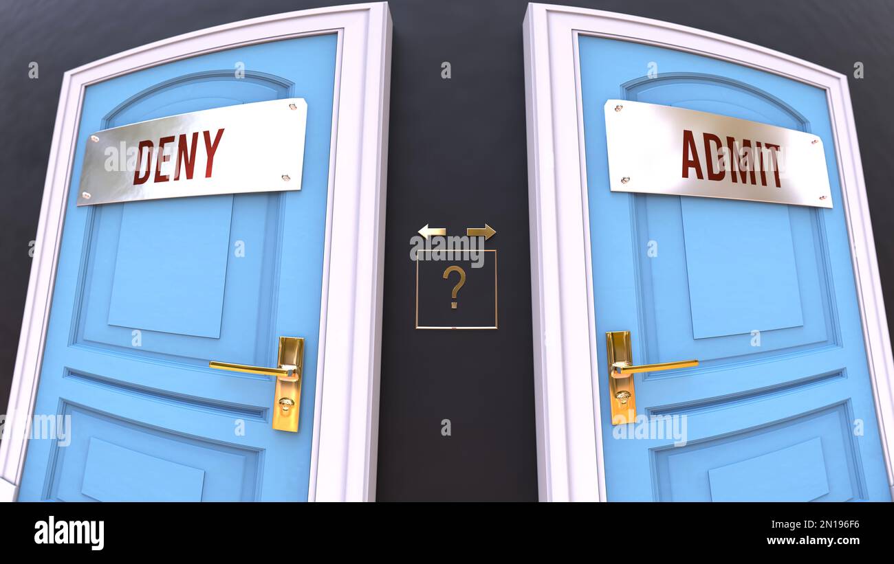 Two mutually exclusive paths to choose from, either Deny or Admit. The ...