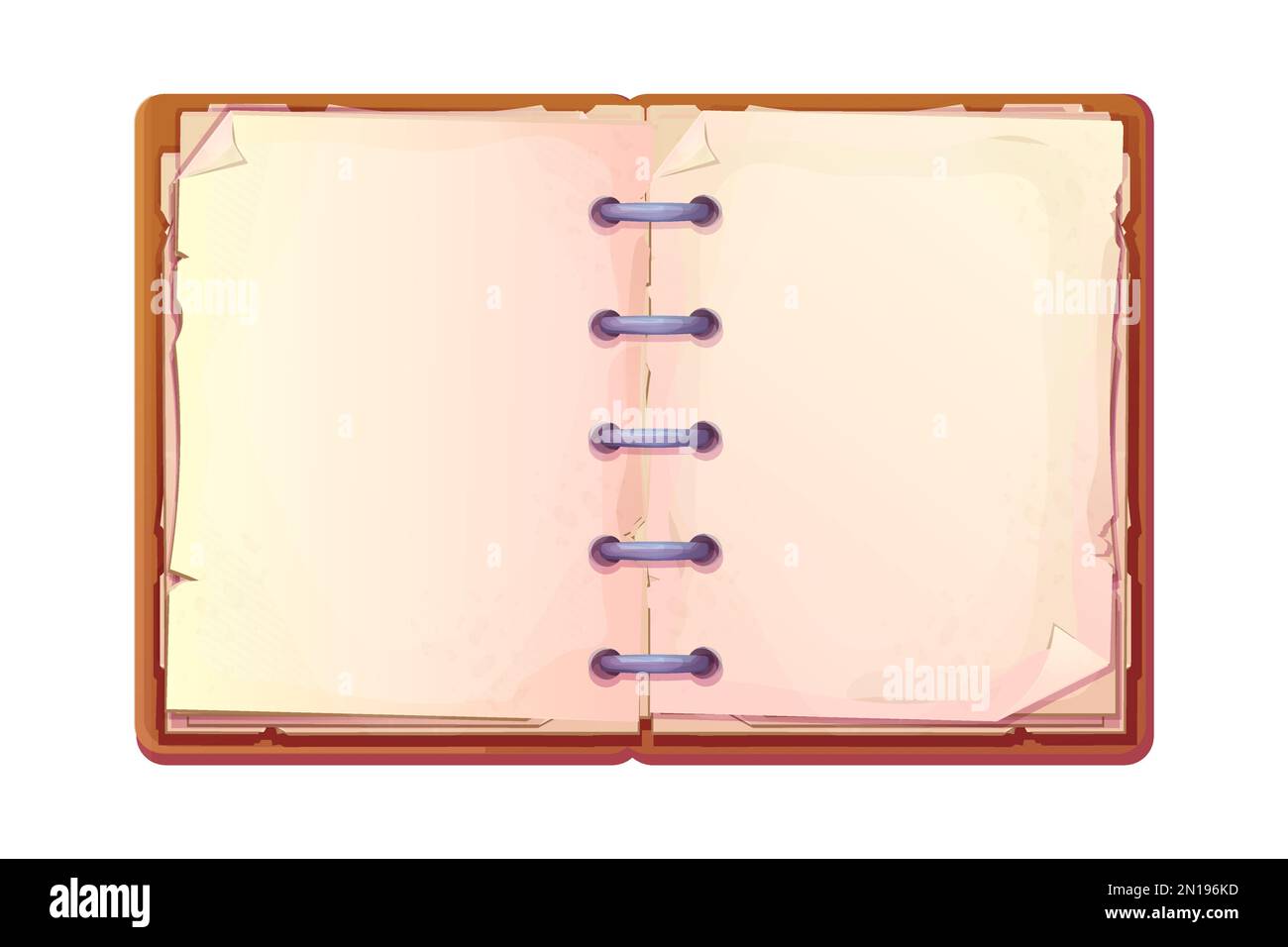 Diary, note book in cartoon style top view isolated on white background ...