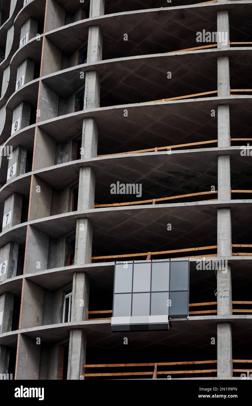 building under construction. glazing of building windows Stock Photo ...