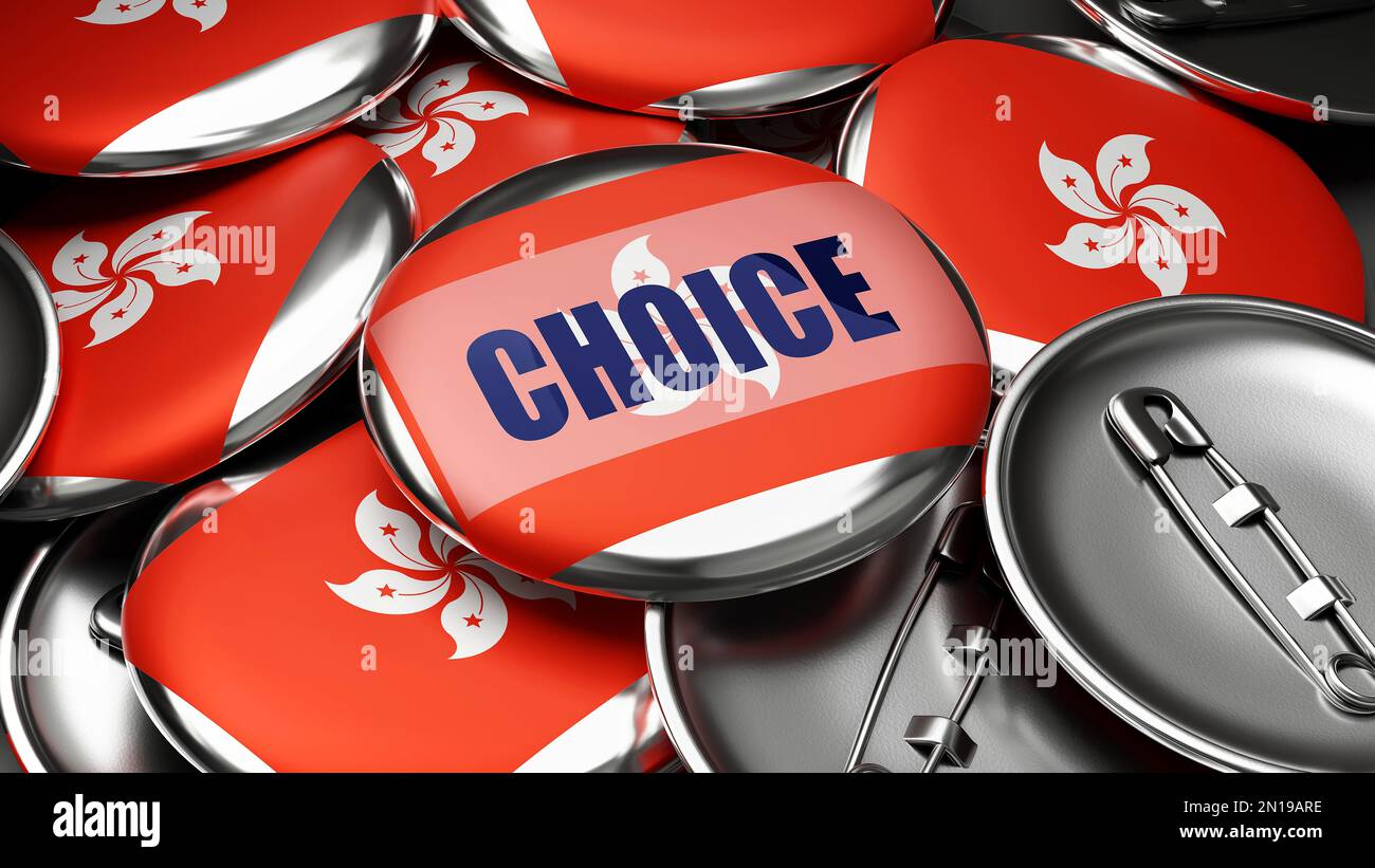 Choice in Hong Kong - colorful handmade electoral campaign buttons for ...