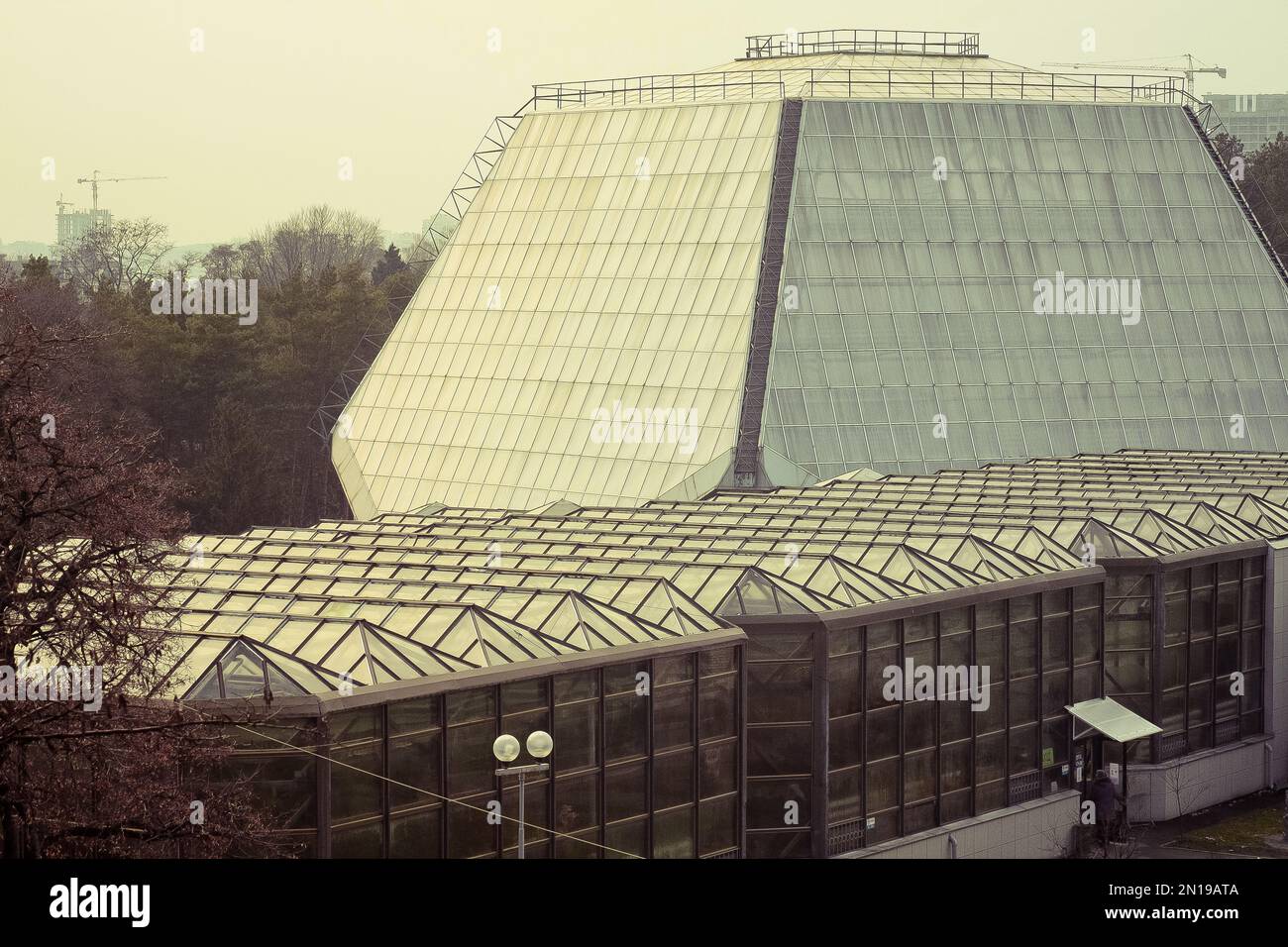 Close up large national botanical garden building in Ukraine concept ...