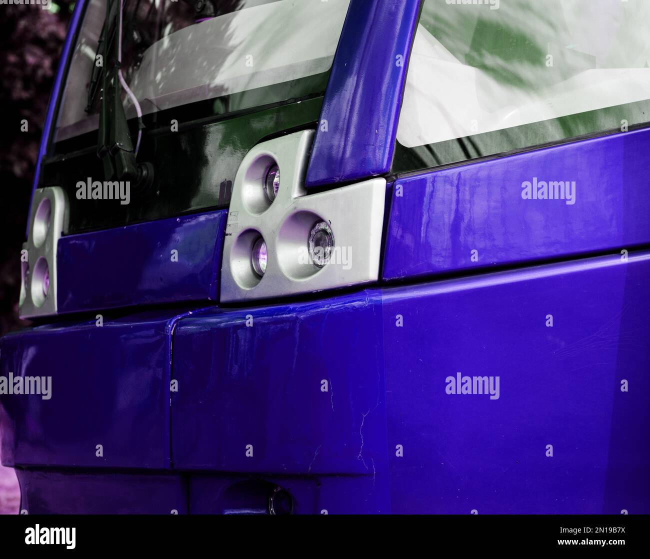 Public transportation. Modern tram. urban surroundings Stock Photo - Alamy