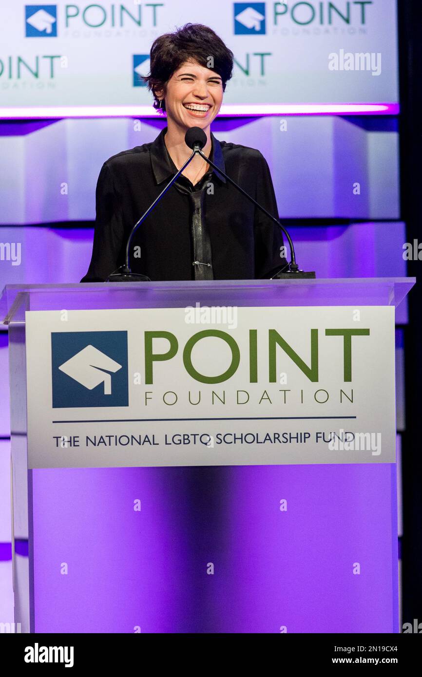 Brooke Sebold on stage during the Voices on Point Gala at the Hyatt ...
