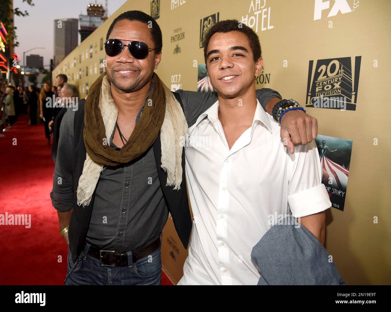 Cuba Gooding Jr Left And His Son Spencer Gooding Arrive At The Los