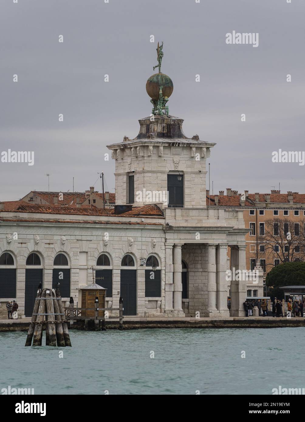 Close-up of tip of Punta della Dogana, where Dogana da Mar, the Grand ...