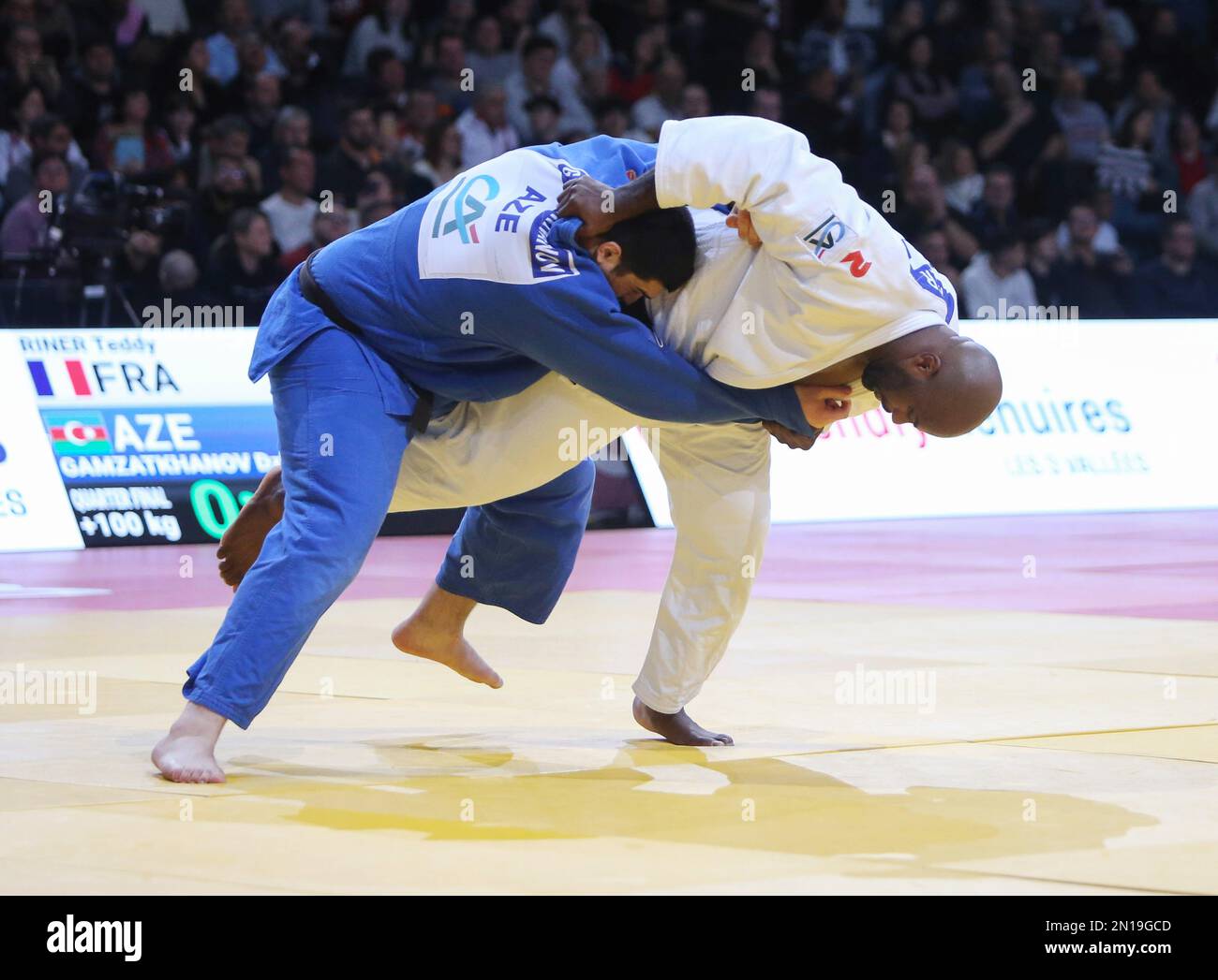 Teddy Rinner of France against Dzhamal Gamzatkhanov of Azerbaijan, Men ...