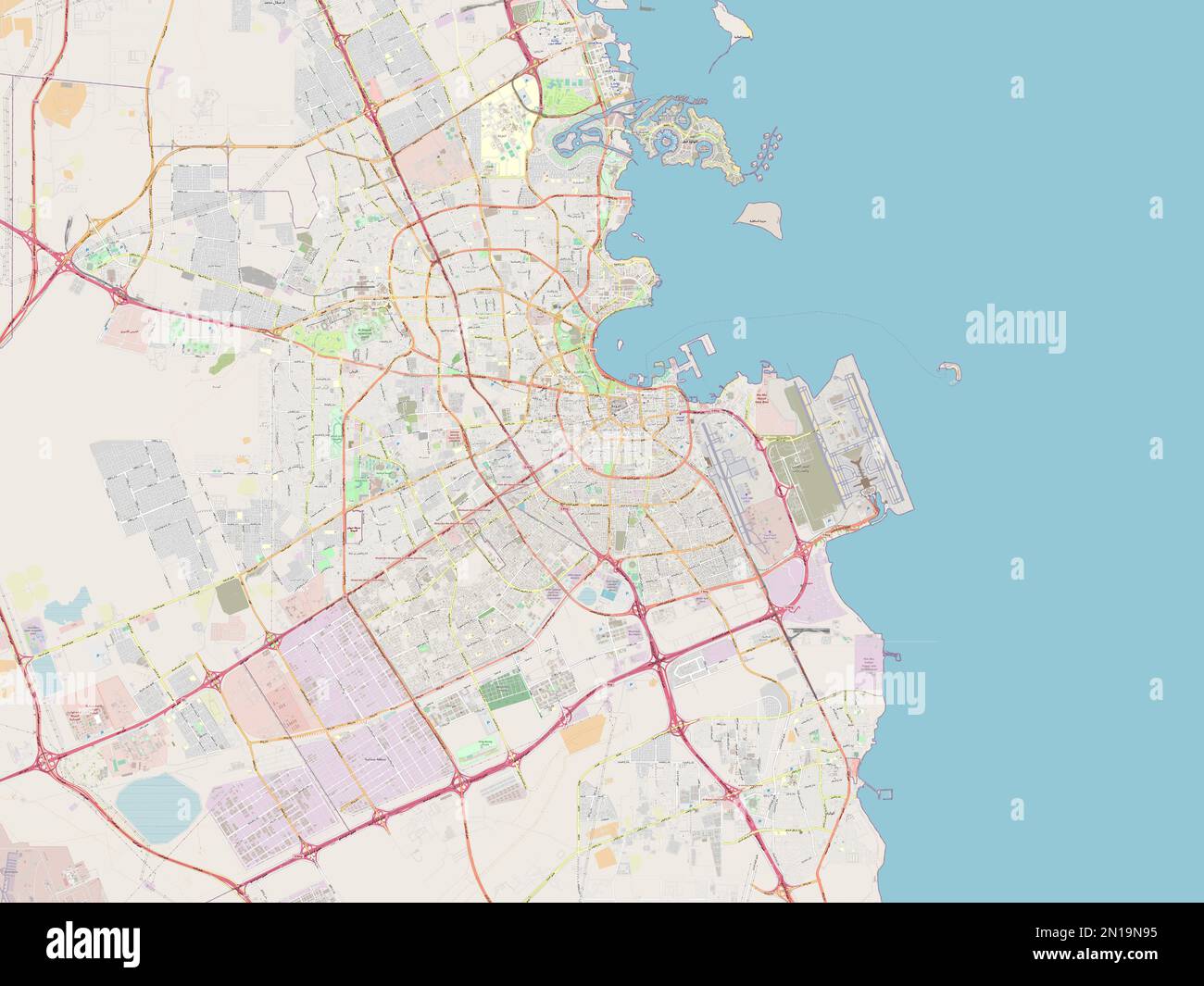 Ad Dawhah, municipality of Qatar. Open Street Map Stock Photo - Alamy