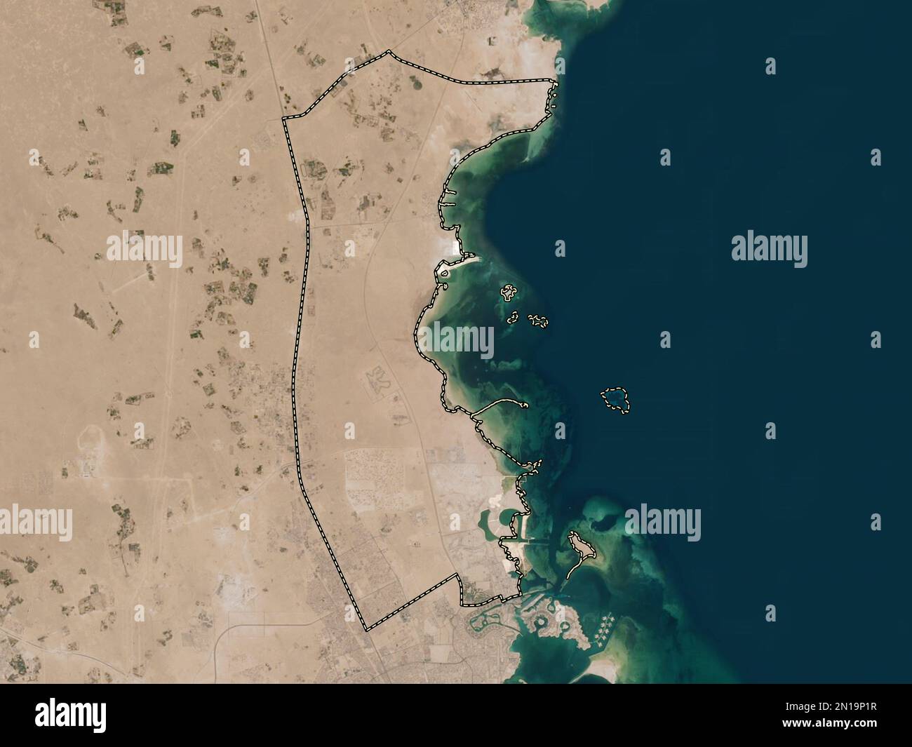 Al Daayen, municipality of Qatar. High resolution satellite map Stock ...