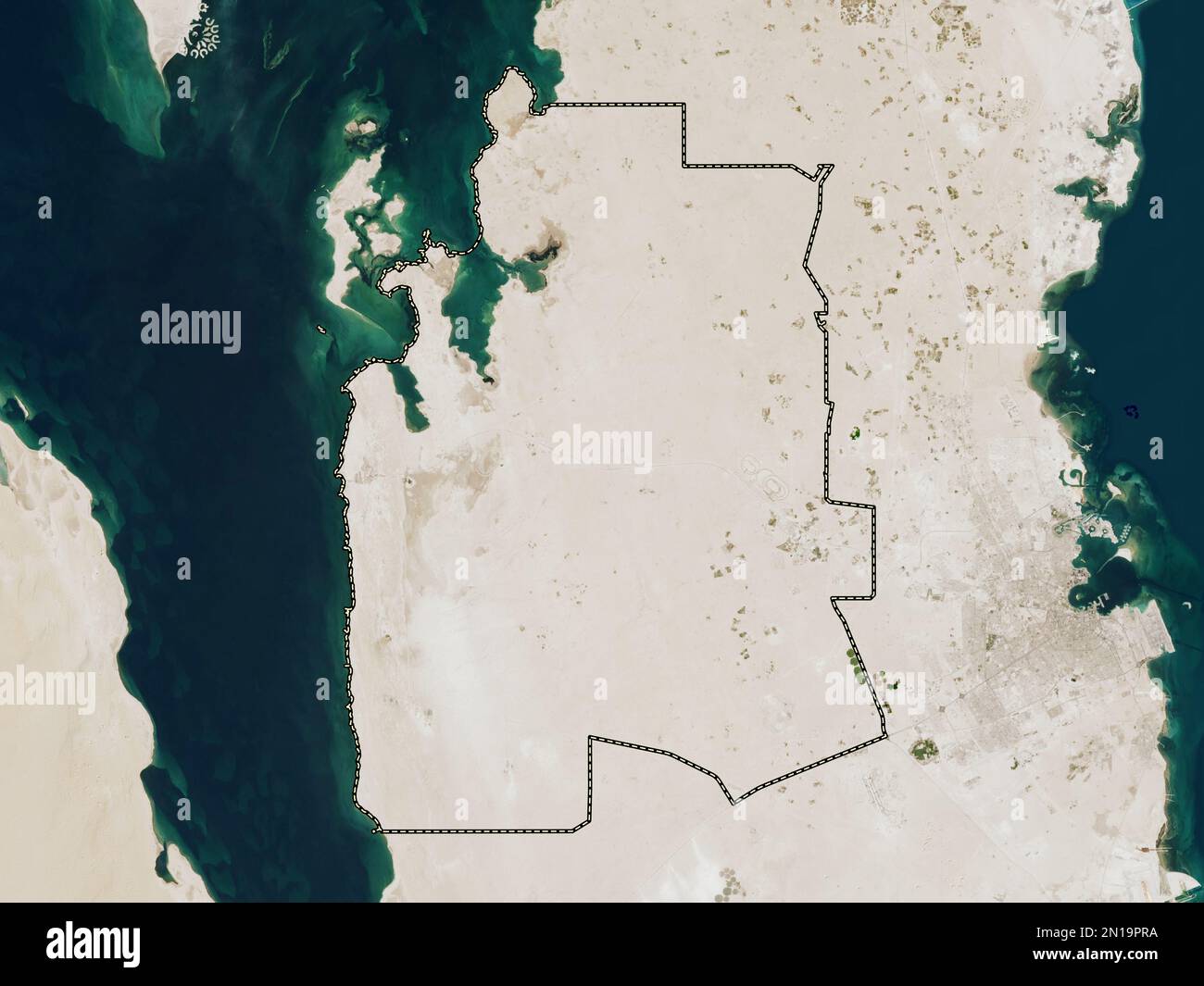 Al Shahaniya, municipality of Qatar. Low resolution satellite map Stock ...