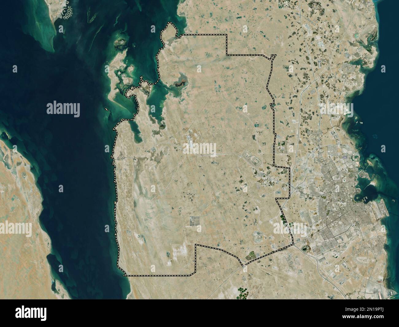 Al Shahaniya, municipality of Qatar. High resolution satellite map ...