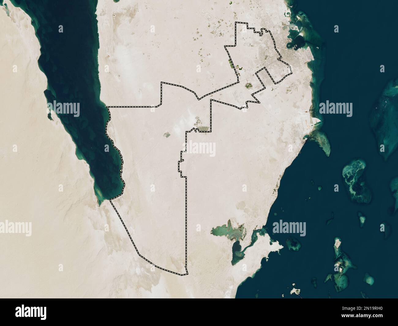 Ar Rayyan, municipality of Qatar. Low resolution satellite map Stock ...