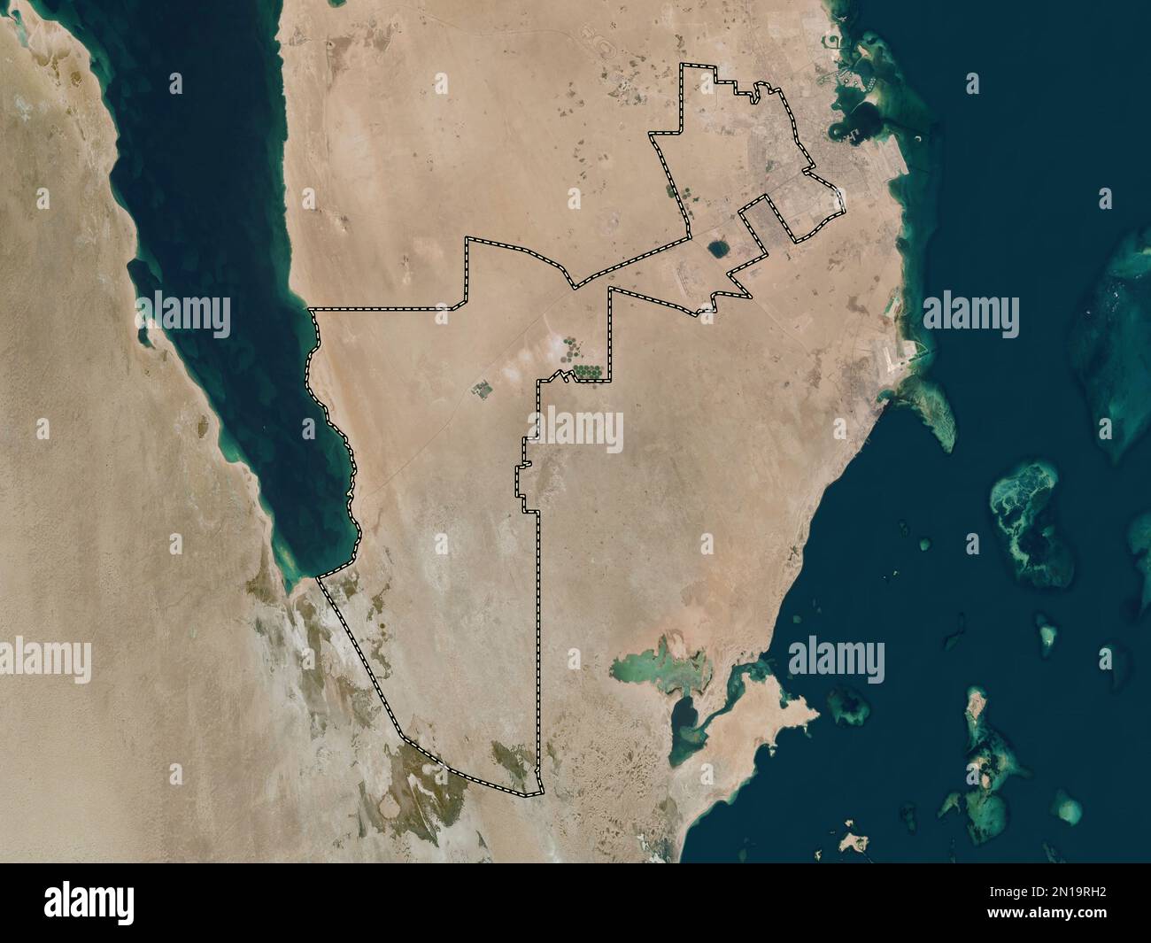 Ar Rayyan, municipality of Qatar. High resolution satellite map Stock ...