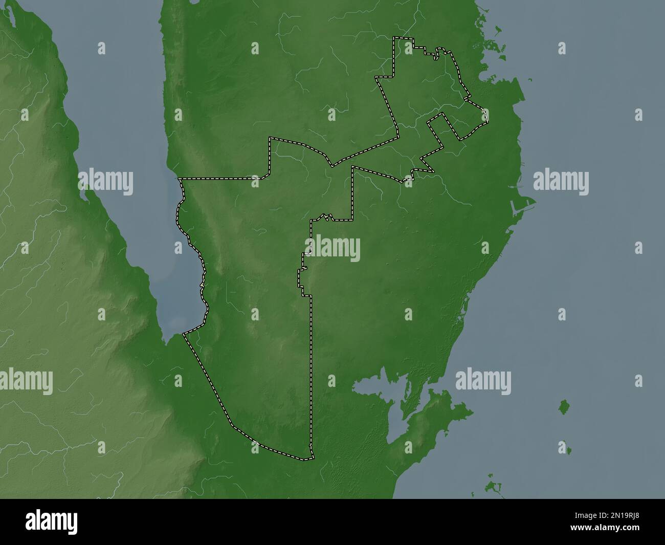 Ar Rayyan, municipality of Qatar. Elevation map colored in wiki style ...