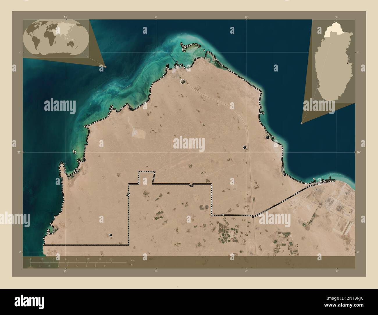 Madinat ash Shamal, municipality of Qatar. High resolution satellite ...