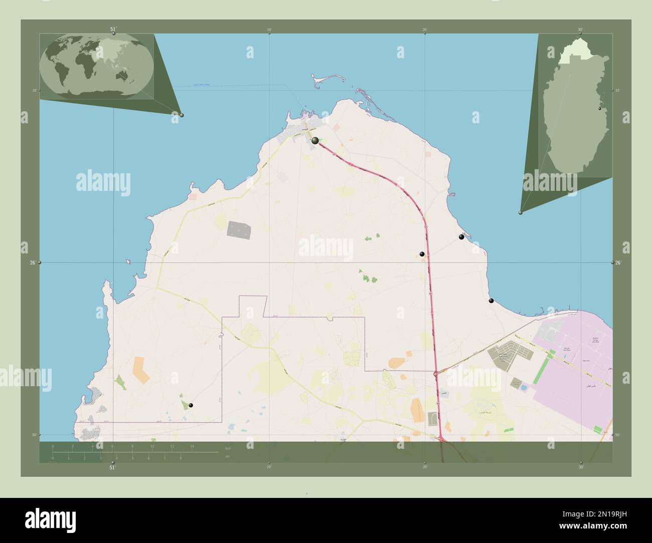 Madinat ash Shamal, municipality of Qatar. Open Street Map. Locations ...