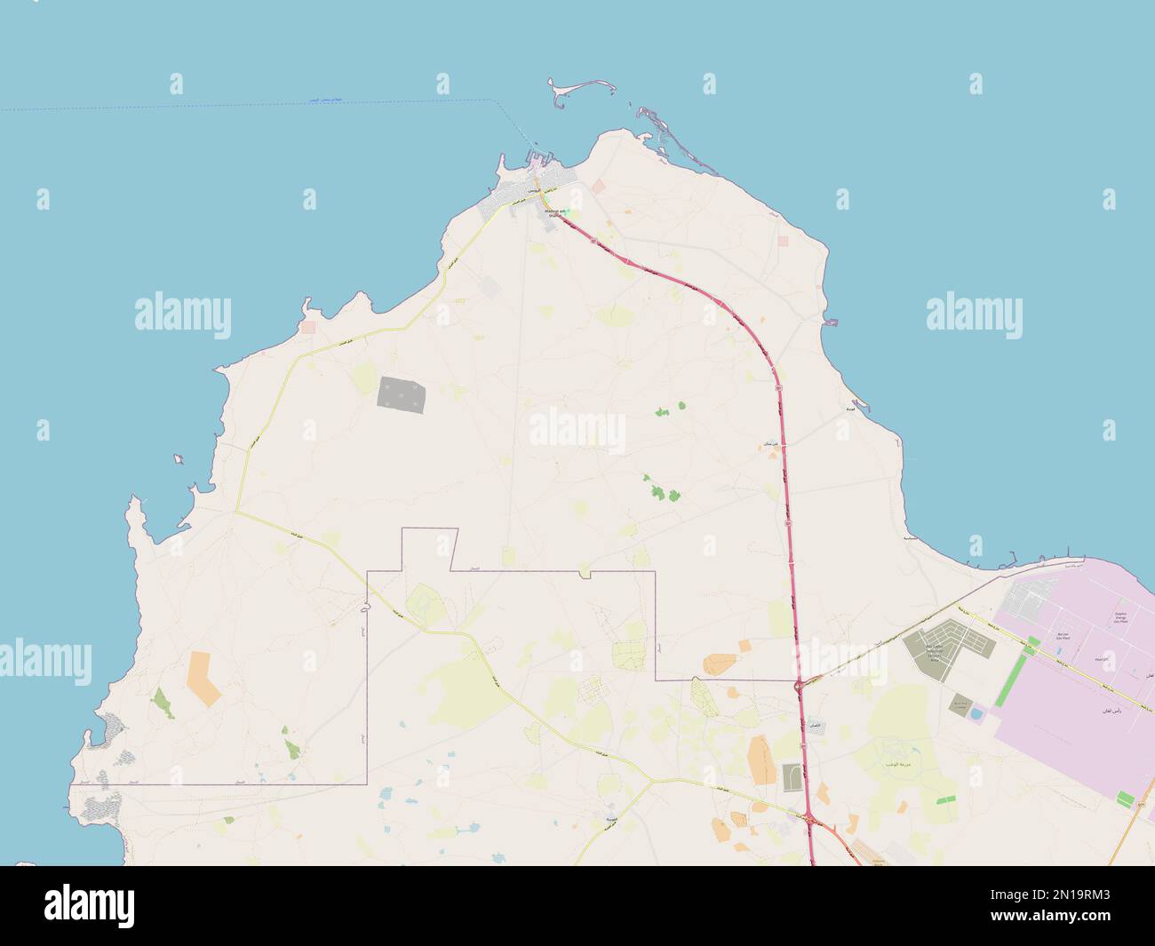 Madinat ash Shamal, municipality of Qatar. Open Street Map Stock Photo ...