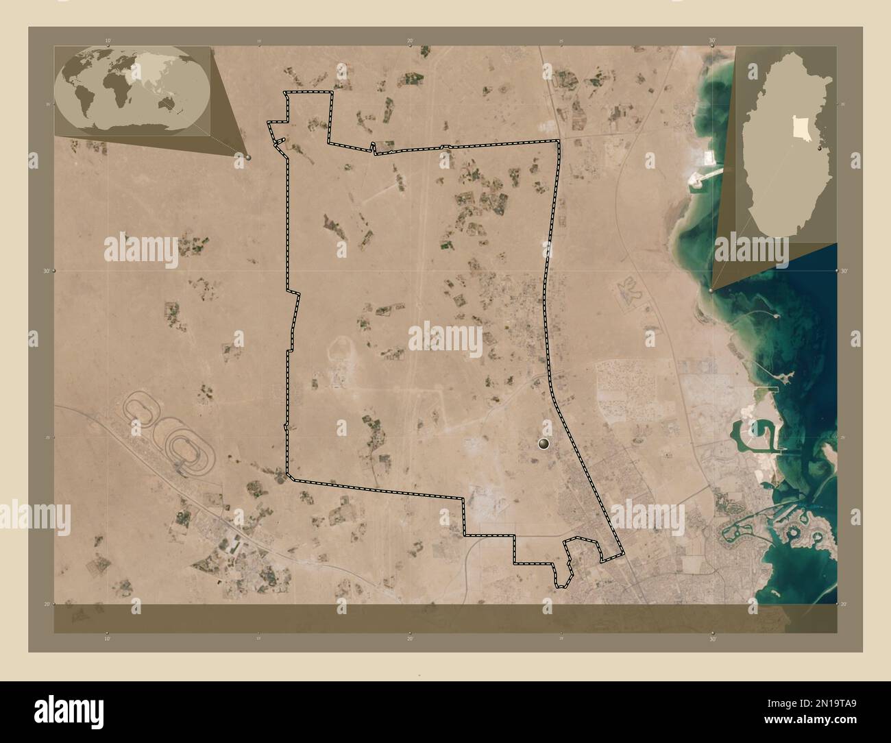 Umm Salal, municipality of Qatar. High resolution satellite map ...
