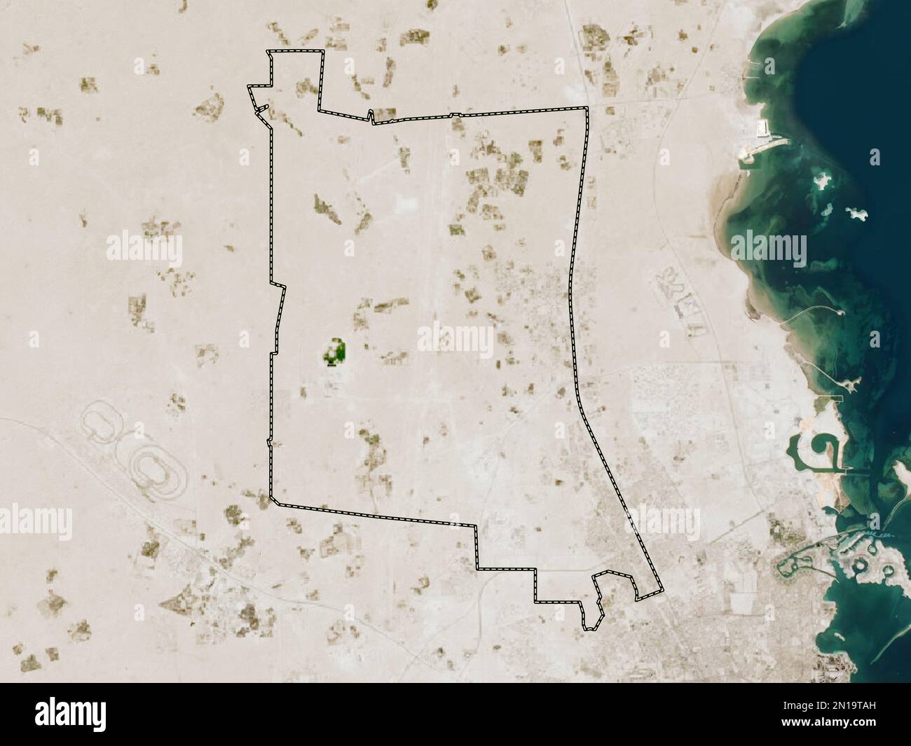 Umm Salal, municipality of Qatar. Low resolution satellite map Stock ...