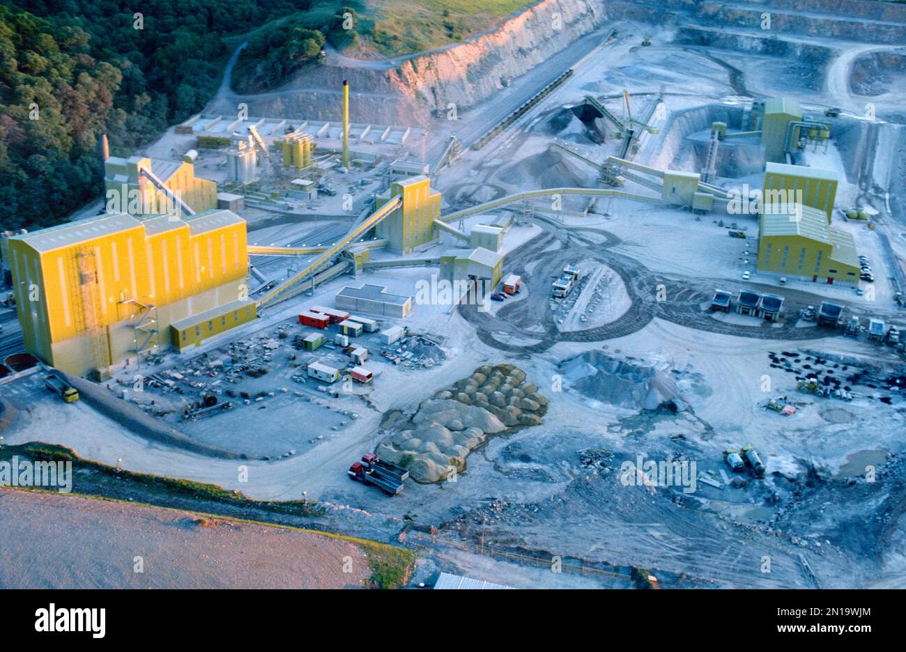 Aerial view, Whatley Quarry, Somerset Stock Photo - Alamy