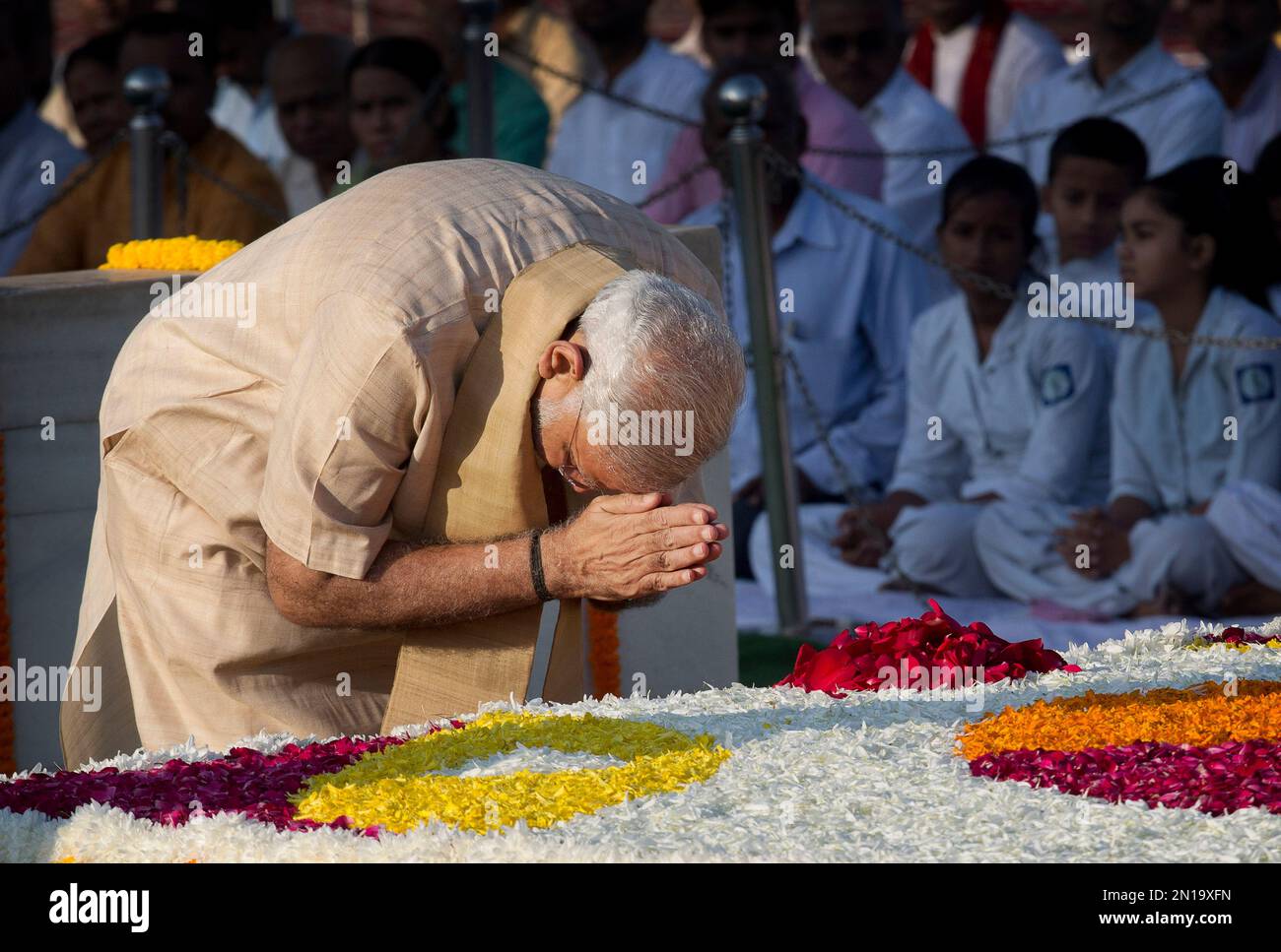 Indian Prime Minister Narendra Modi pays tributes at the memorial of ...