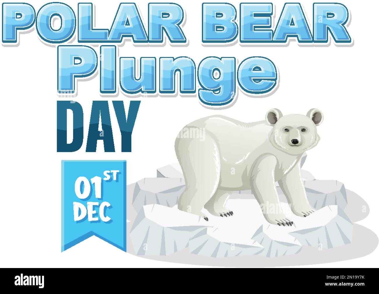 Polar Bear Plunge Day Banner Design illustration Stock Vector Image ...