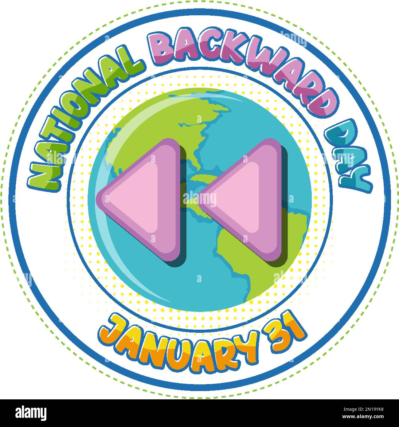 National backward day banner design illustration Stock Vector Image ...