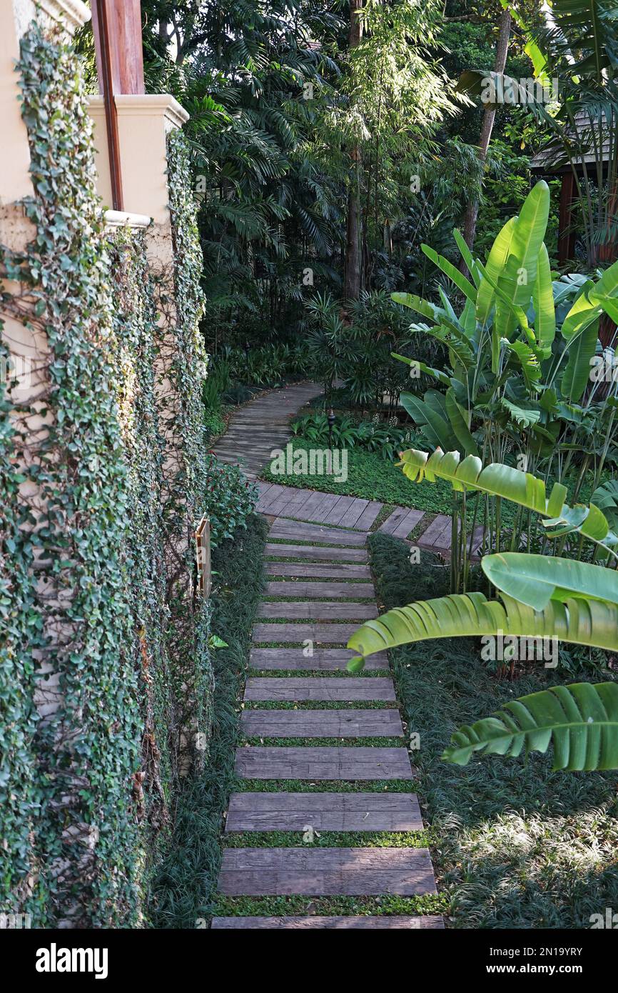 Exterior design of natural hotel and luxury resort villas and pavilions ...