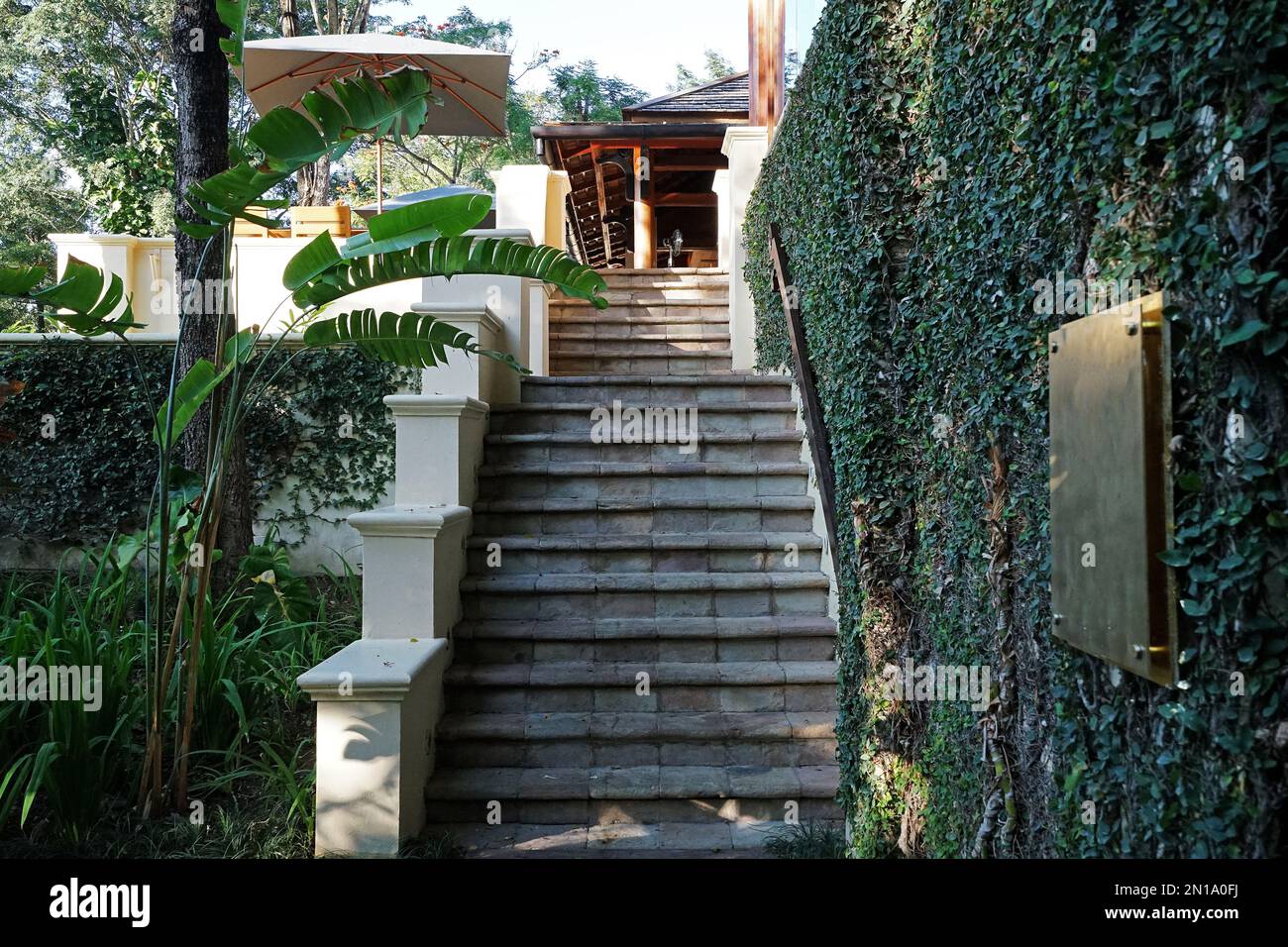 Exterior design of natural hotel and luxury resort villas and pavilions ...