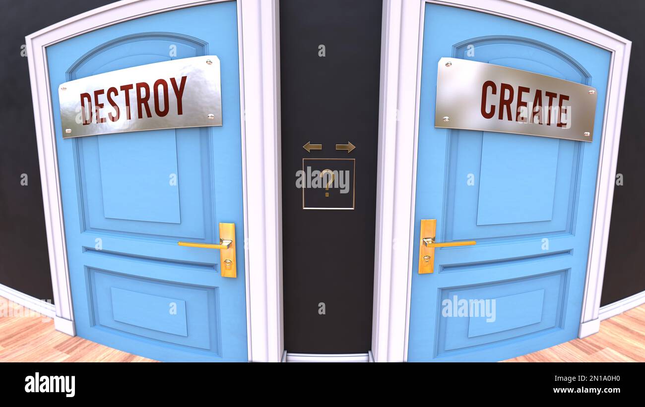 Two mutually exclusive paths to choose from hi-res stock photography ...